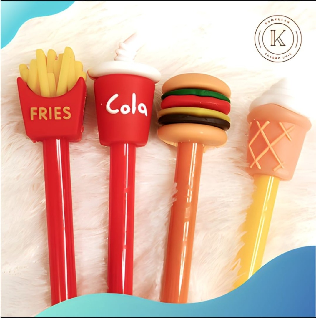 PULPEN LUCU FASTFOOD CUTE BALLPOINT LUCU FASTFOOD CUTE PULPEN GEL PEN ...