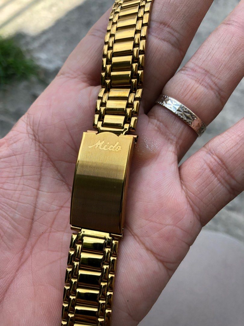 Rantai jam tangan mido gold lug 18mm siap pakai rantai jam tangan ...