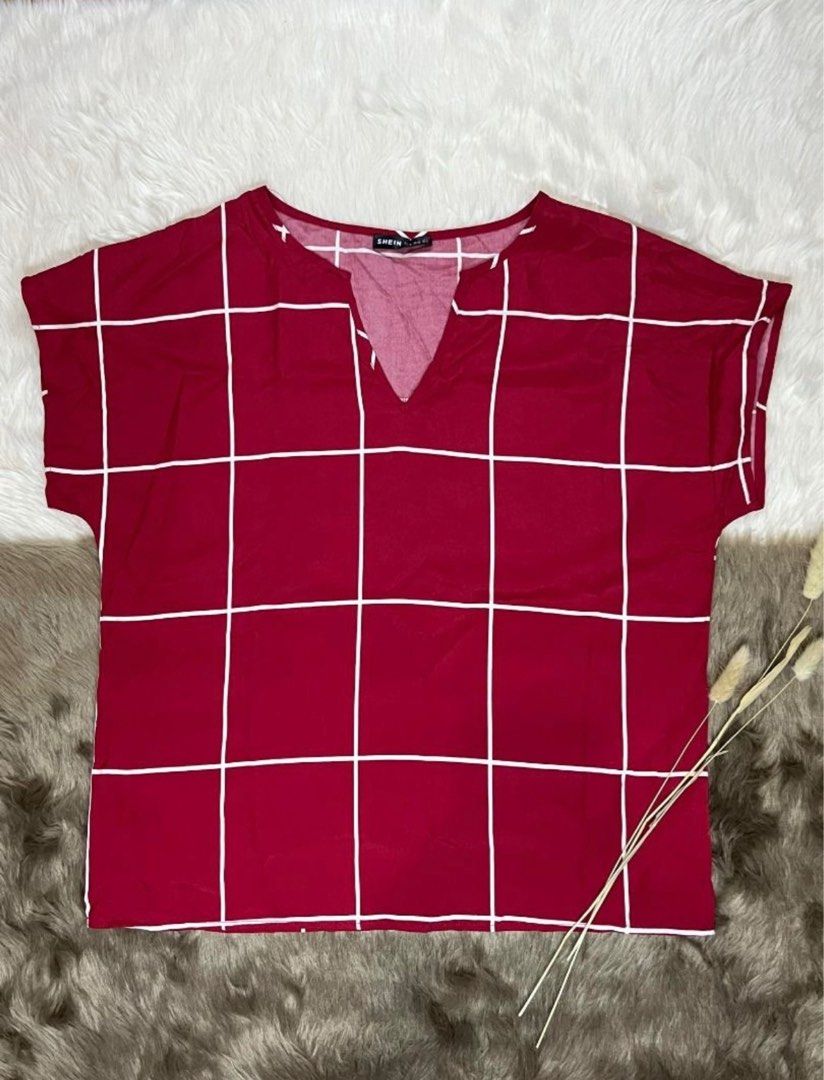 Red Checkered Top on Carousell