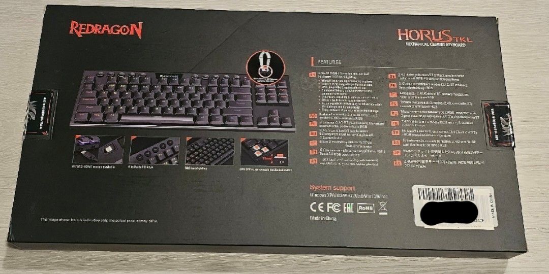 Redragon K621 Horus TKL Wireless RGB Mechanical Keyboard, 5.0 BT/2.4 ...