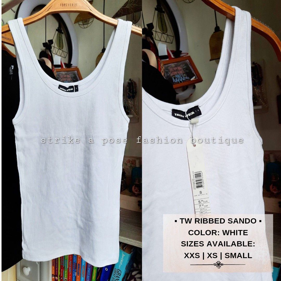 Ribbed White Sando (small sizes), Women's Fashion, Tops, Others Tops on ...