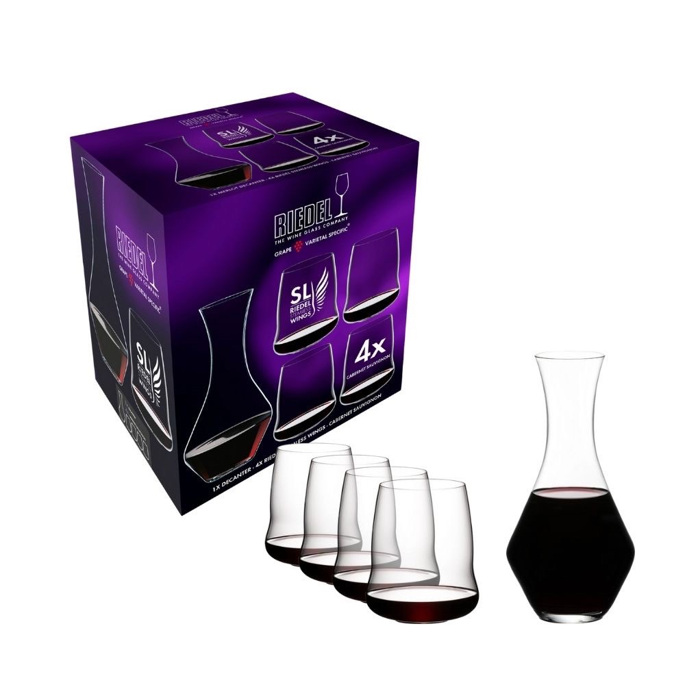 Riedel Sl Stemless Wings Cabernet Sauvignon Wine Glass And Decanter