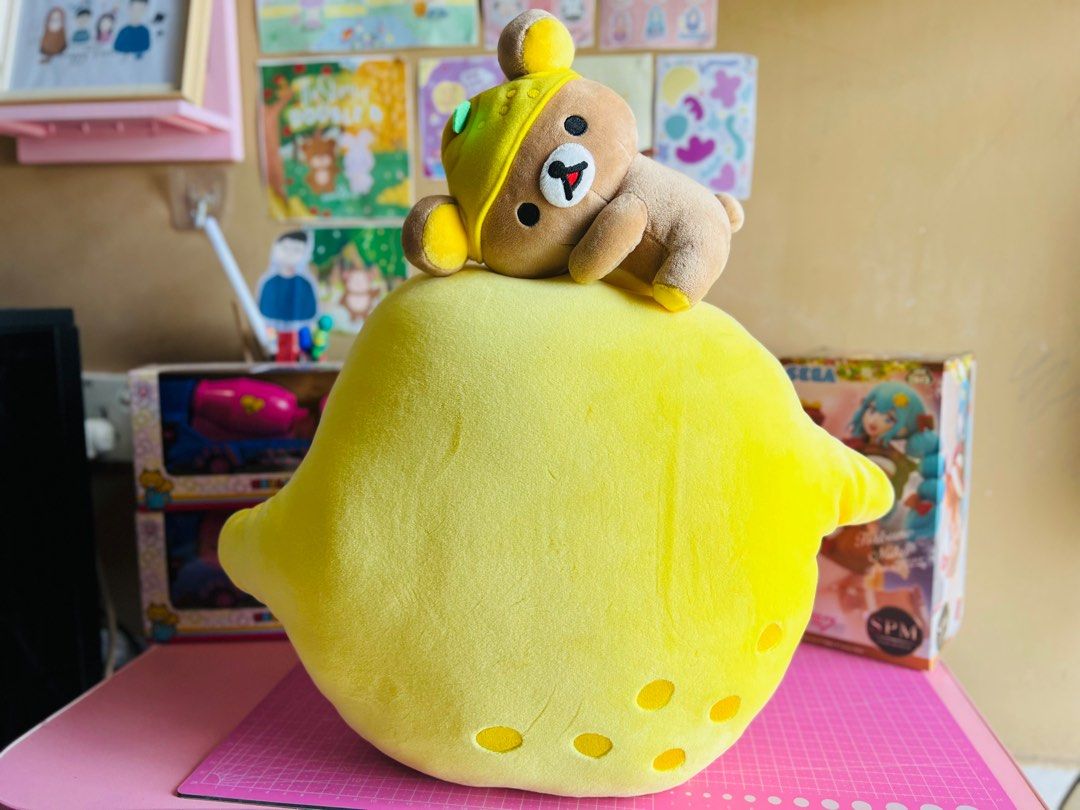 San-X JAIA Rilakkuma Family Lemon Cushion 40cm Limited Edition Original ...