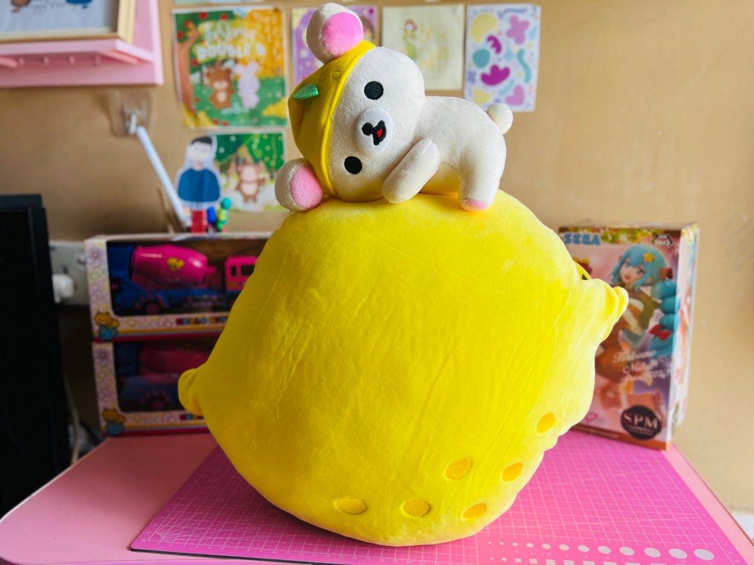 San-X JAIA Rilakkuma Family Lemon Cushion 40cm Limited Edition Original ...