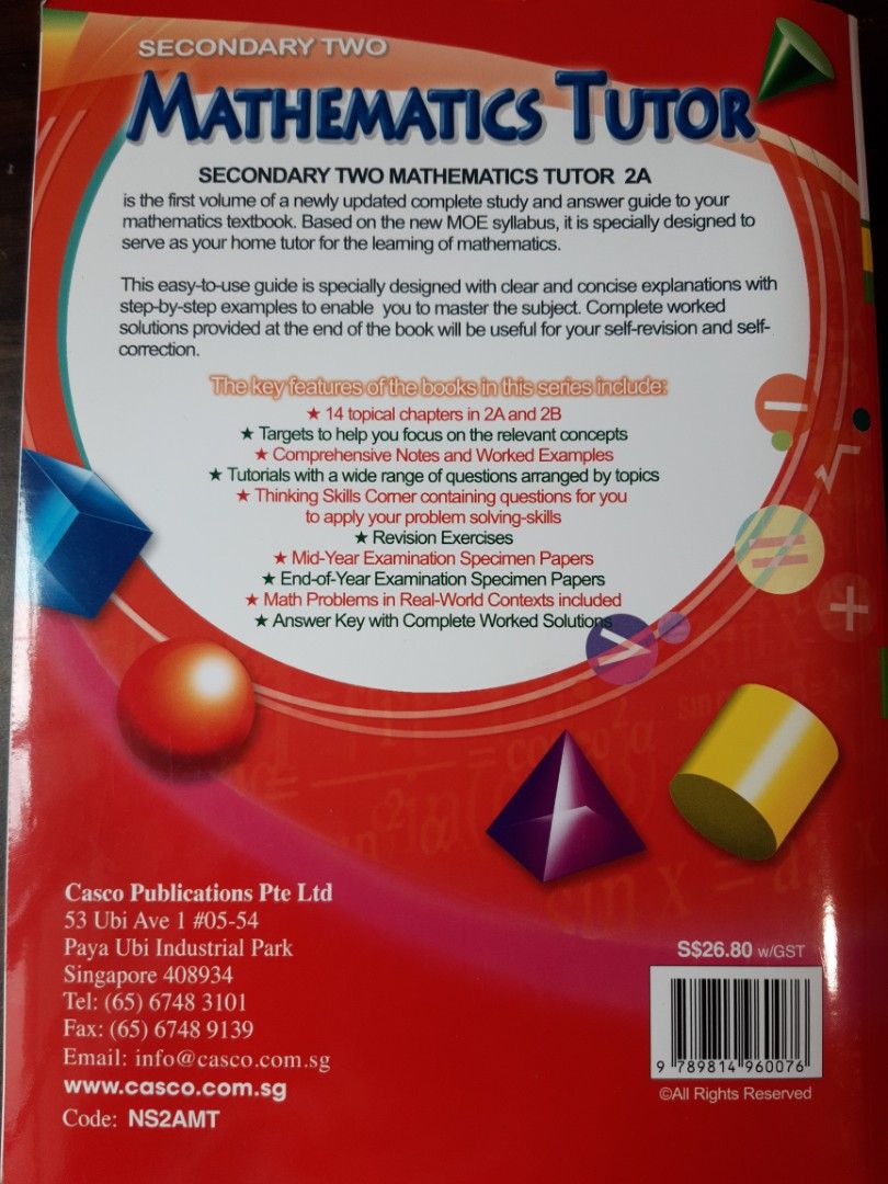 Sec 2 Maths 2A Workbook (with Answers), Hobbies & Toys, Books ...