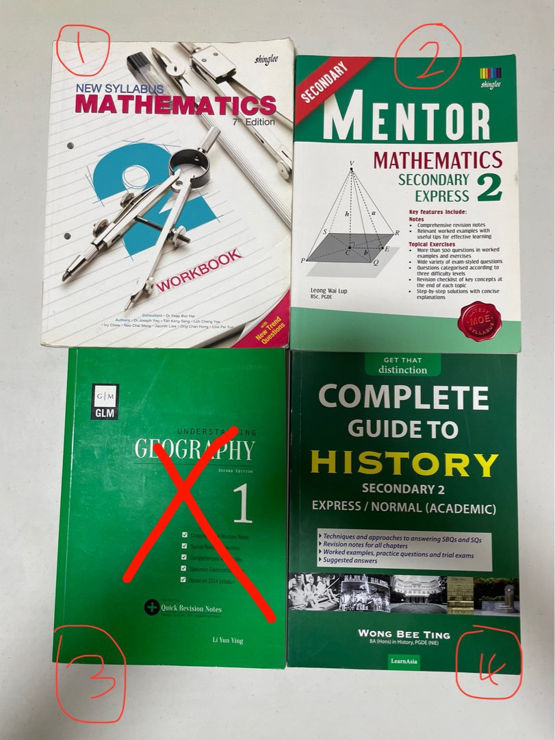 Secondary 1 and 2 Assessment Books (Mathematics, History, Geography ...