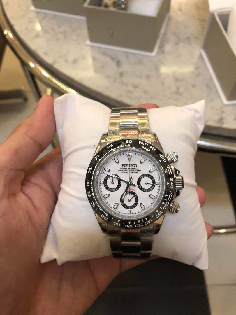 Seiko Mod Daytona White, Luxury, Watches on Carousell