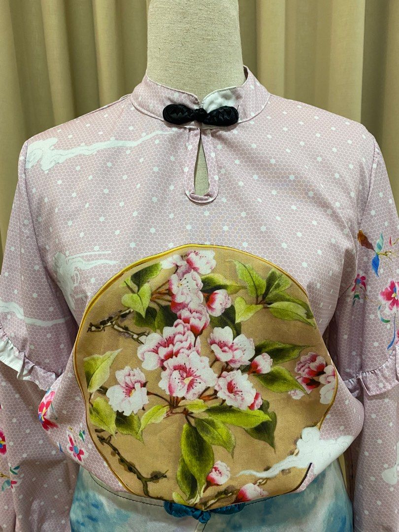 Set of Mandarin Blouse with Skirt, Women's Fashion, Dresses & Sets ...