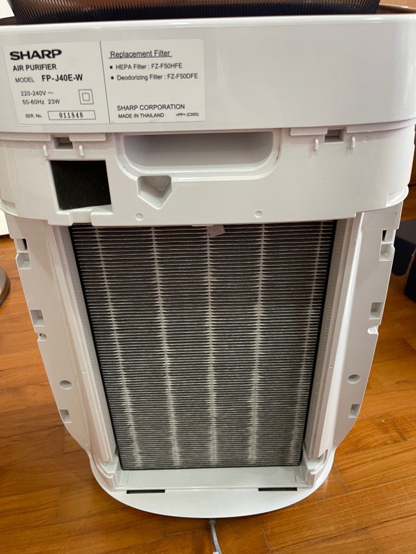 Sharp FP-J40E-W Plasmacluster Air Purifier, TV & Home Appliances, Air ...