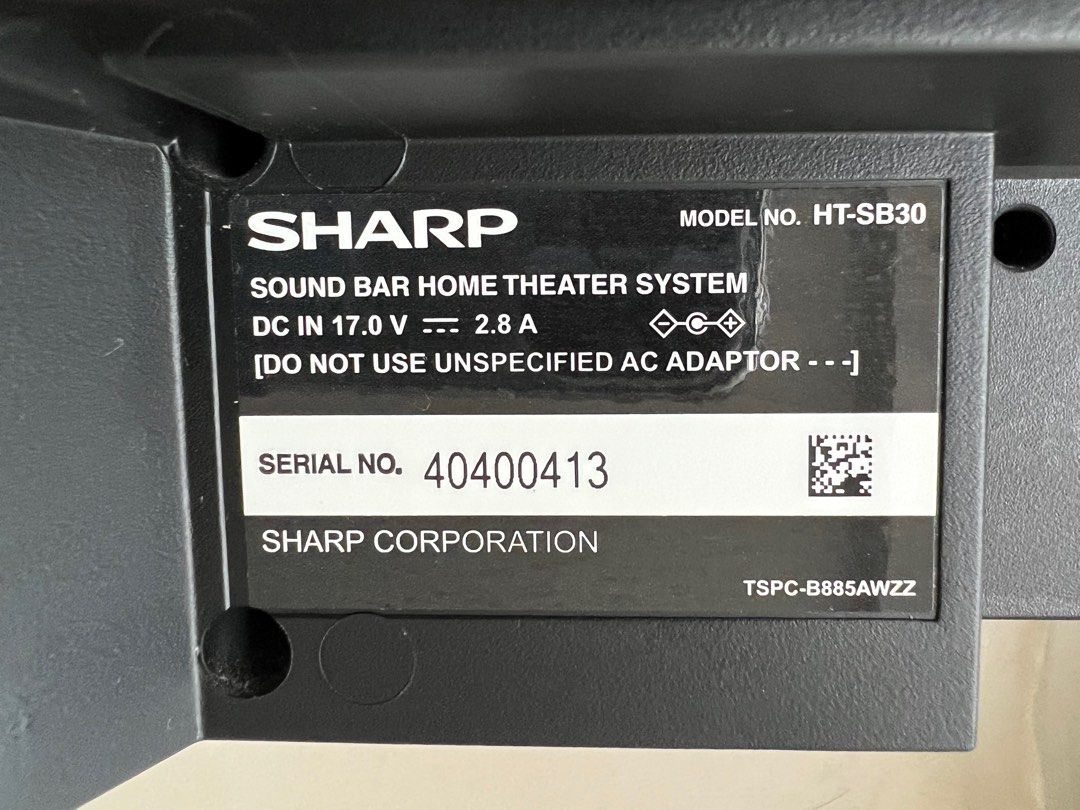 Sharp Soundbar for sale (HT-SB30), Audio, Soundbars, Speakers ...