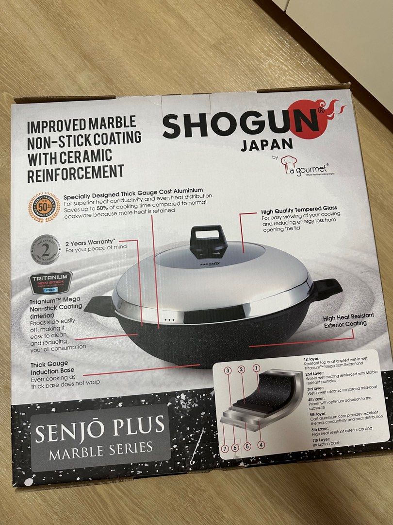 Shogun Japan Senjo Plus Marble Series Induction Wok, Furniture & Home ...
