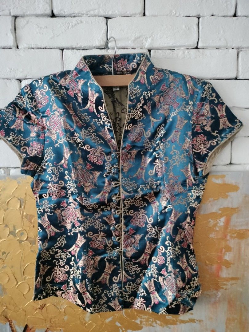Silk Chinese style Top Blouse 1960s + still available, Women's Fashion ...