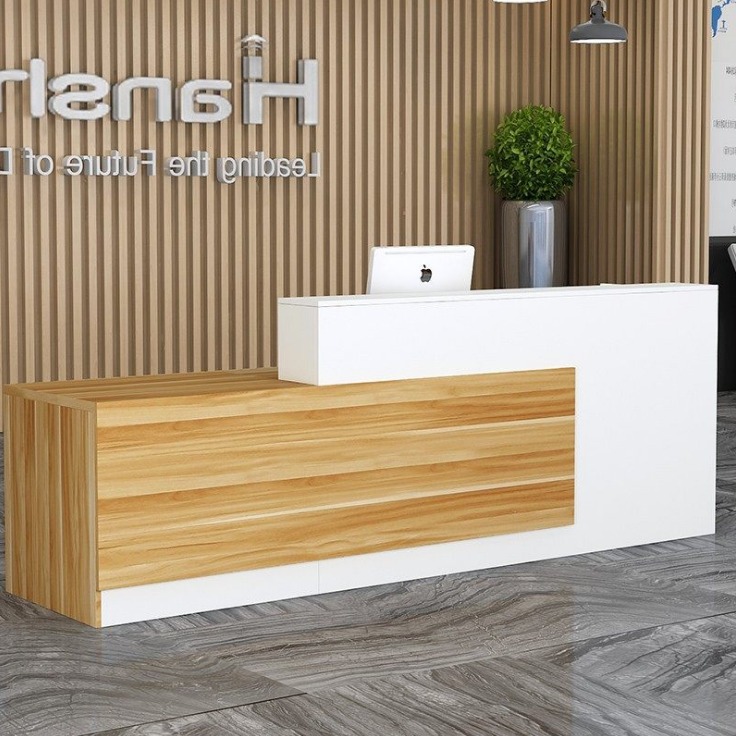 simple and modern Company reception Reception desk information bar ...