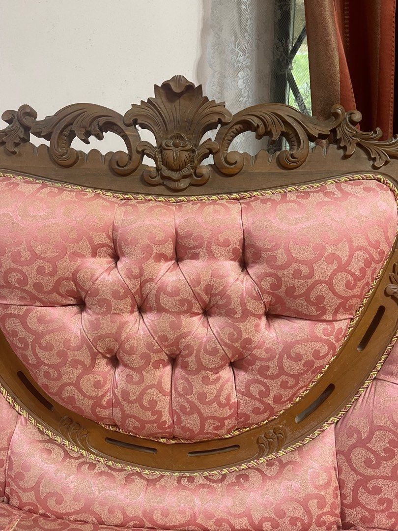 Sofa 3 seaters with Kayu Jati, Furniture & Home Living, Furniture ...