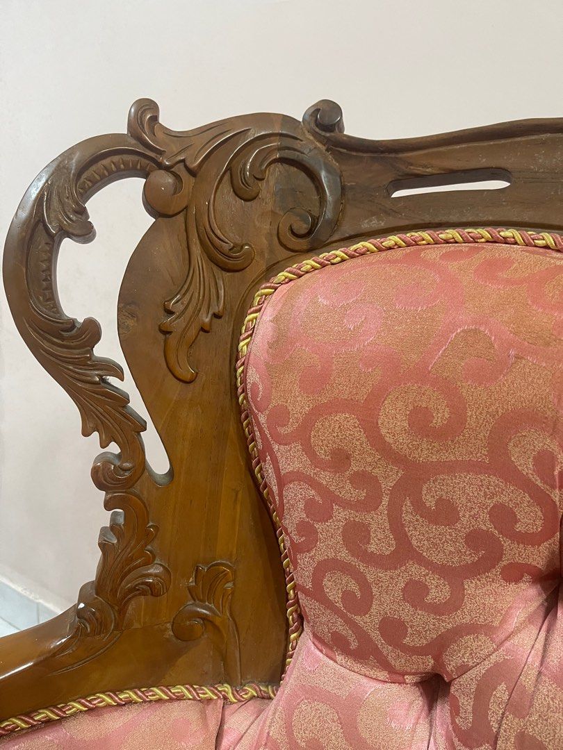 Sofa 3 seaters with Kayu Jati, Furniture & Home Living, Furniture ...