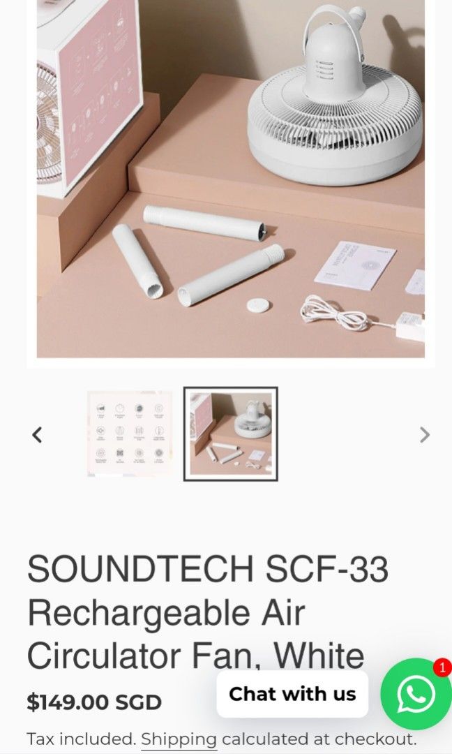 Soundtech Rechargeable Fan ** PRICE REDUCED **, TV & Home Appliances ...