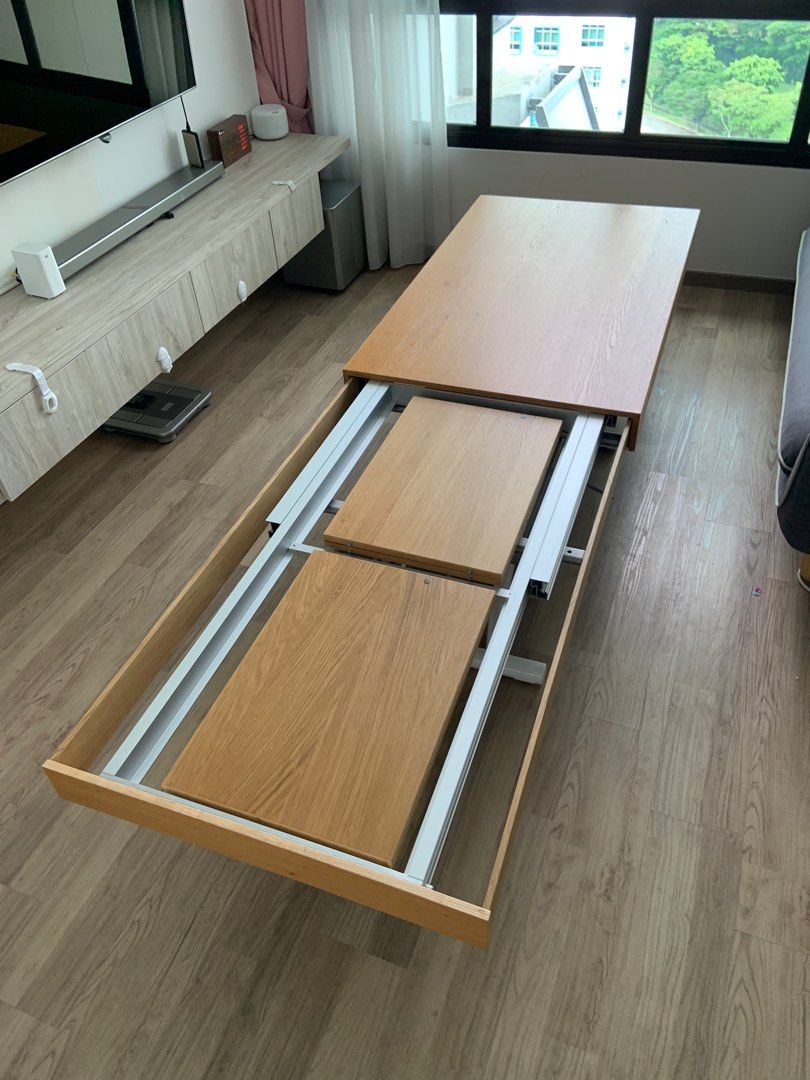 Extendable Solid Wood Coffee/Dining Table (Spaceman) - Seats up to 10 ...