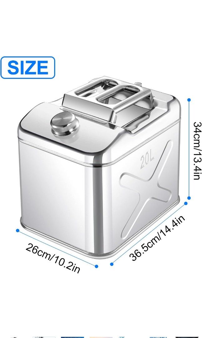 Heavy Duty Stainless Steel Container 20L, Everything Else on Carousell