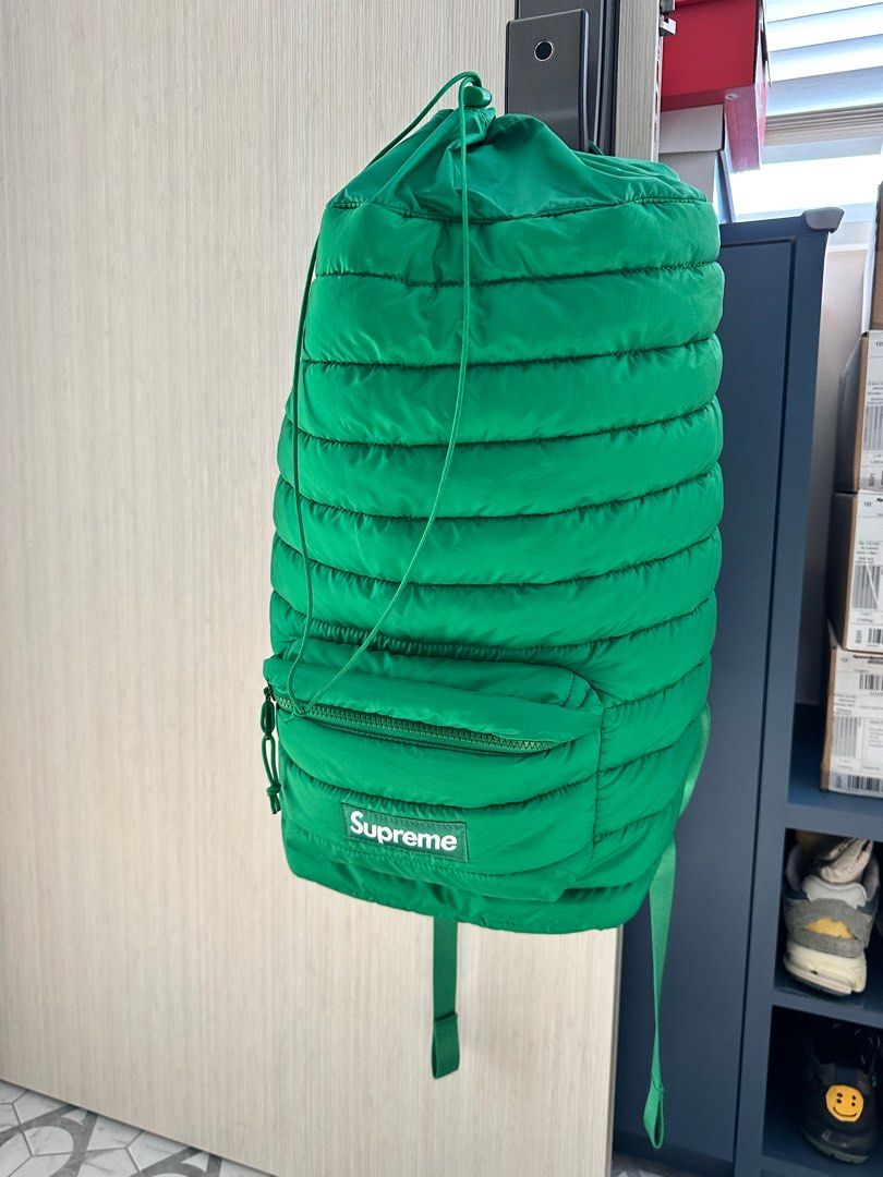 Supreme Puffer Backpack Green used, Men's Fashion, Bags, Backpacks on ...
