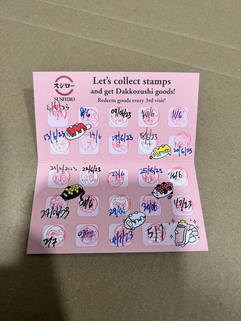 Sushiro stamp card, Tickets & Vouchers, Store Credits on Carousell