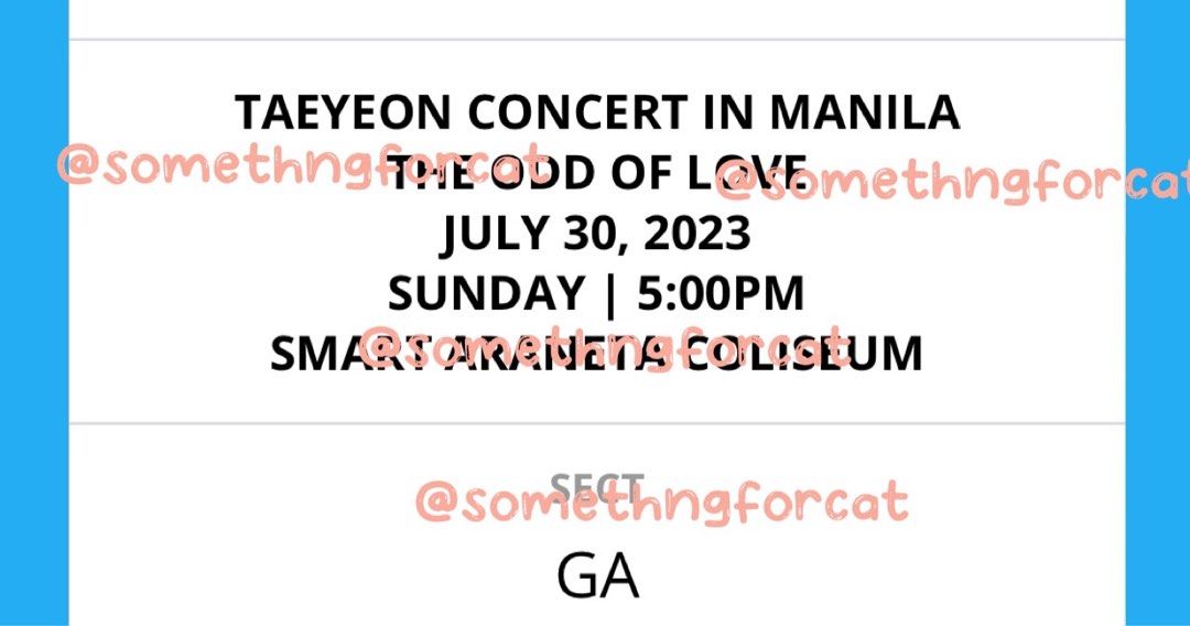 Taeyeon The Odd of Love Manila - GA, Tickets & Vouchers, Event Tickets ...