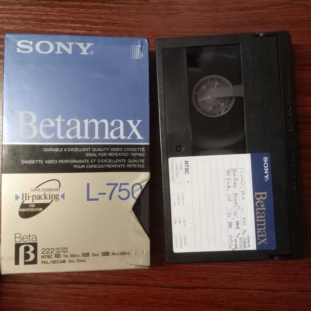 Tape Sony Betamax L-750 Vintage Video Cassette Tape Recording ...