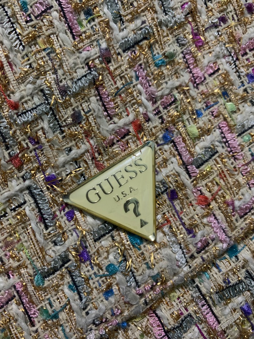 Tas guess tweed original, Fesyen Wanita, Tas & Dompet di Carousell