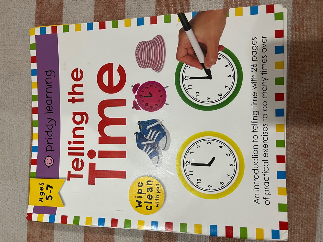Telling the Time wipe clean activity book, Hobbies & Toys, Books ...