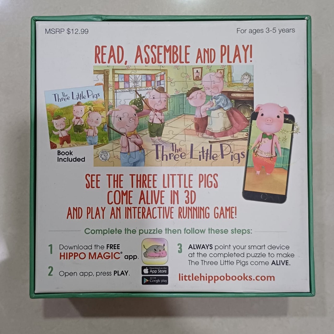 The Three Little Pigs Come-To-Life Puzzle and Storybook Little Hippo ...