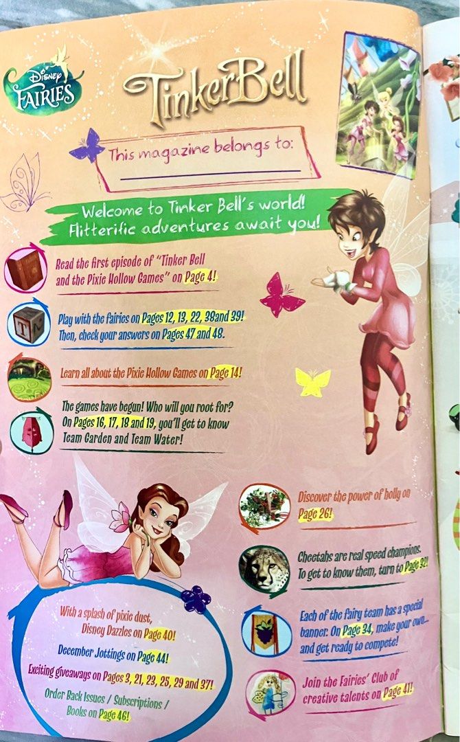 Tinker Bell Magazine (Disney Fairies 3rd Anniversary Issue), Hobbies ...