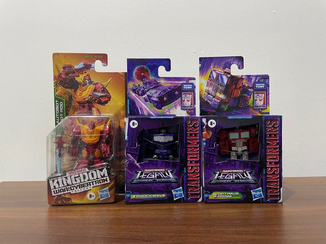 Transformers Core Class Set Hot Rod Optimus Prime Shockwave Legacy ...