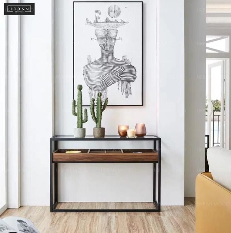 TUCKER Modern Industrial Floating Hallway Display Table, Furniture ...