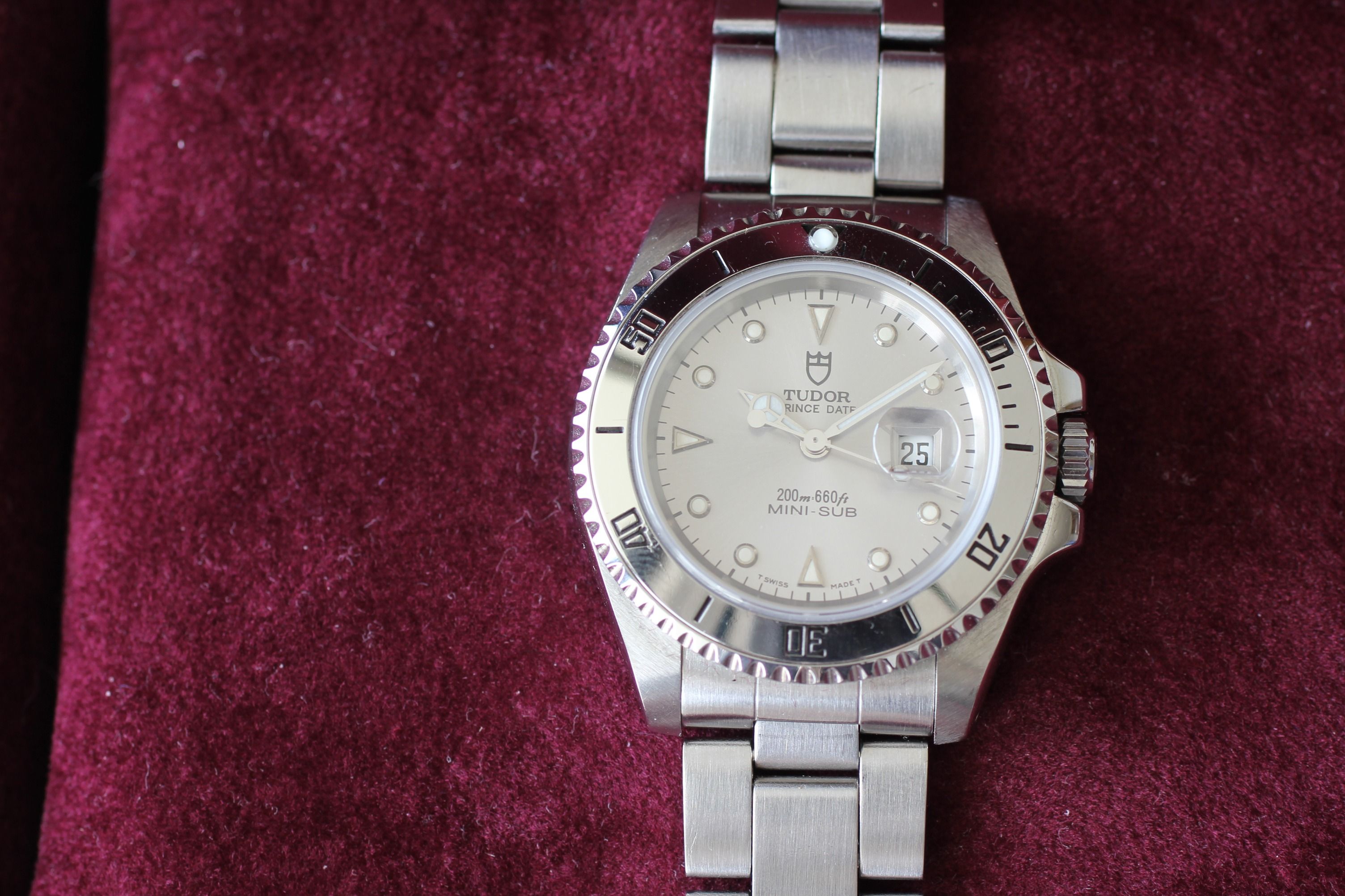 Tudor Rolex Prince Mini Sub 73190 Silver in a full set & full service ...
