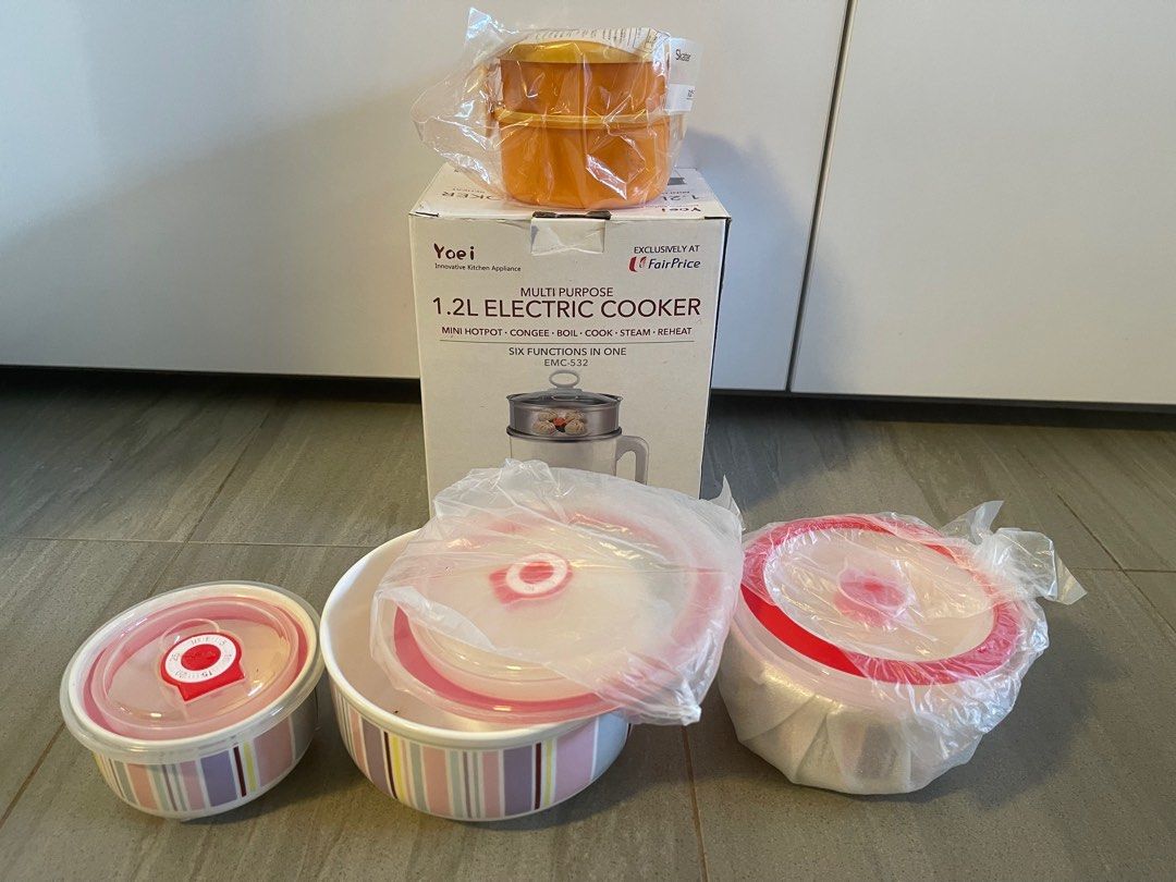 Tupperware & electric cooker (from NTUC YOEI), Furniture & Home Living ...