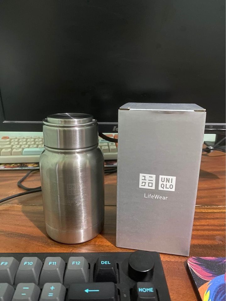 Uniqlo limited edition stainless steel bottle, Furniture & Home Living ...