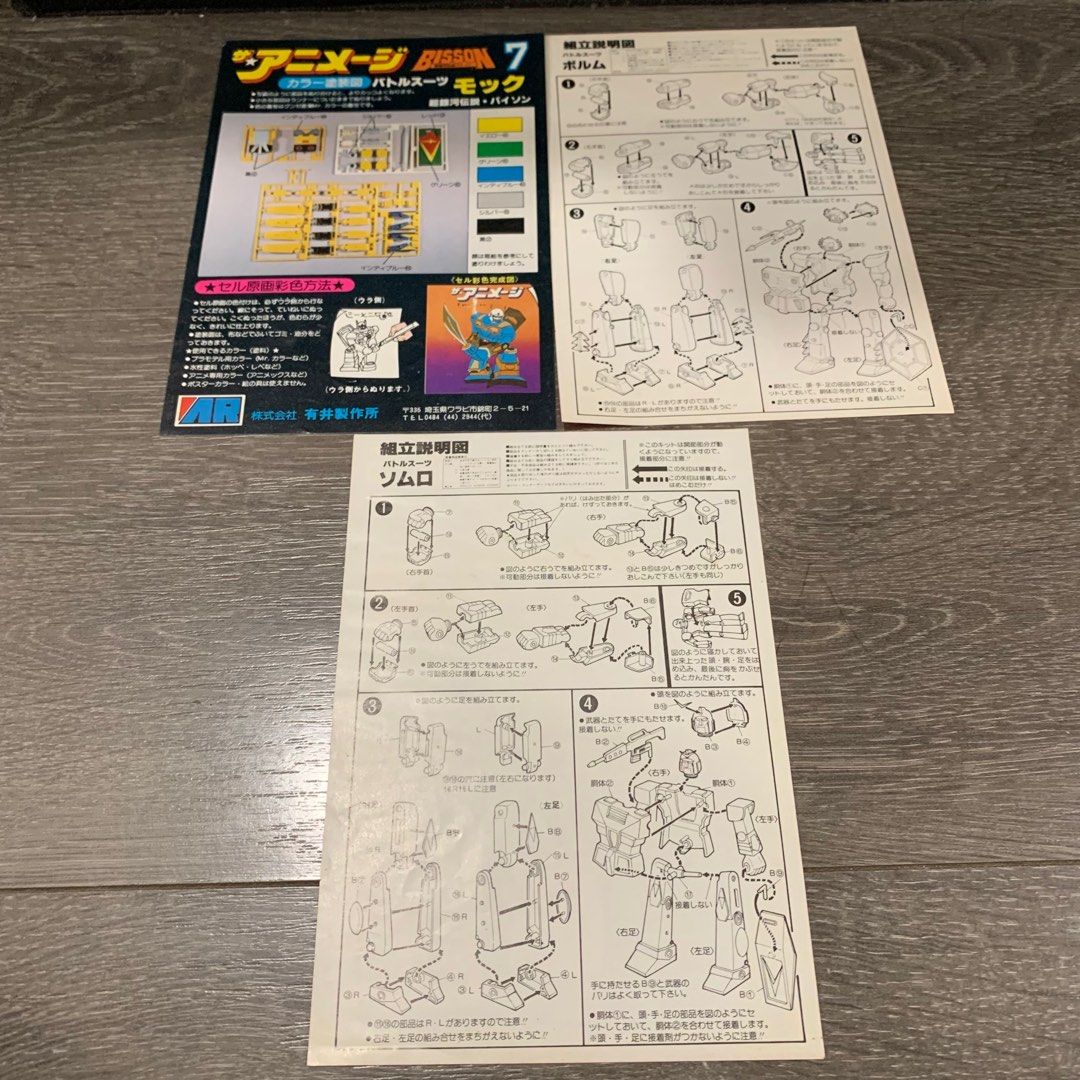 Vintage 1980s Model Kit Gundam Copy Arii Bisson 1:76 Scale The Animage ...