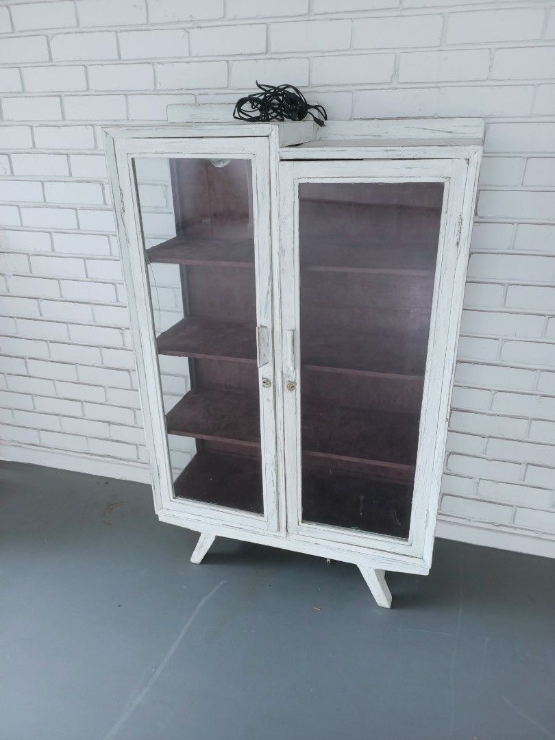 Vintage A Leg Glass Display Cabinet, Furniture & Home Living, Furniture ...
