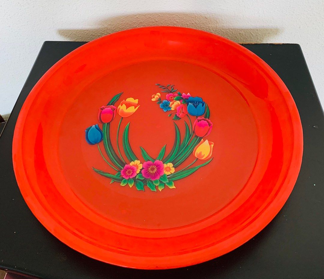 Vintage Red Plastic Trays/Plates, Furniture & Home Living, Kitchenware ...