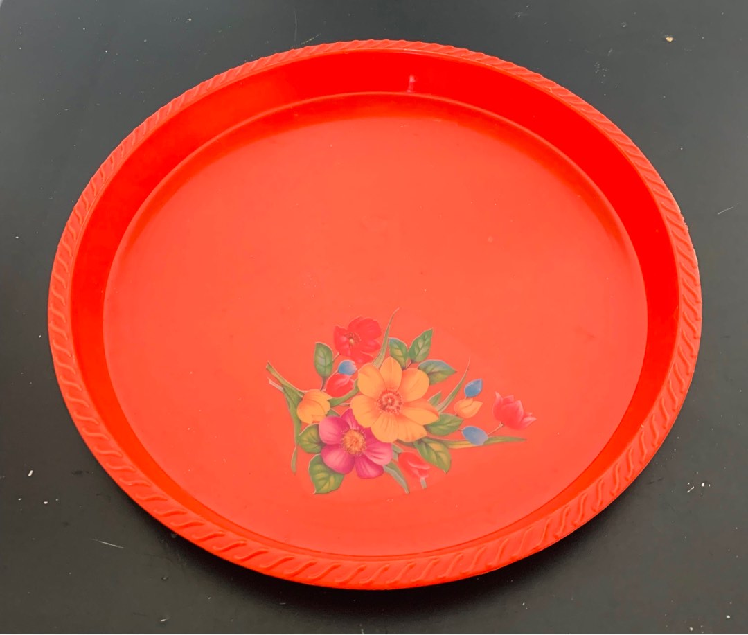 Vintage Red Plastic Trays/Plates, Furniture & Home Living, Kitchenware ...