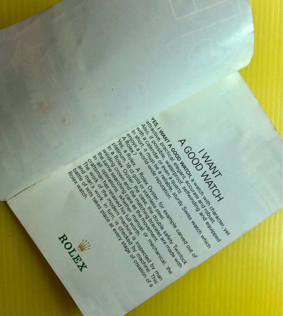 Vintage Rolex Catalog / brochure 1983, Men's Fashion, Watches ...