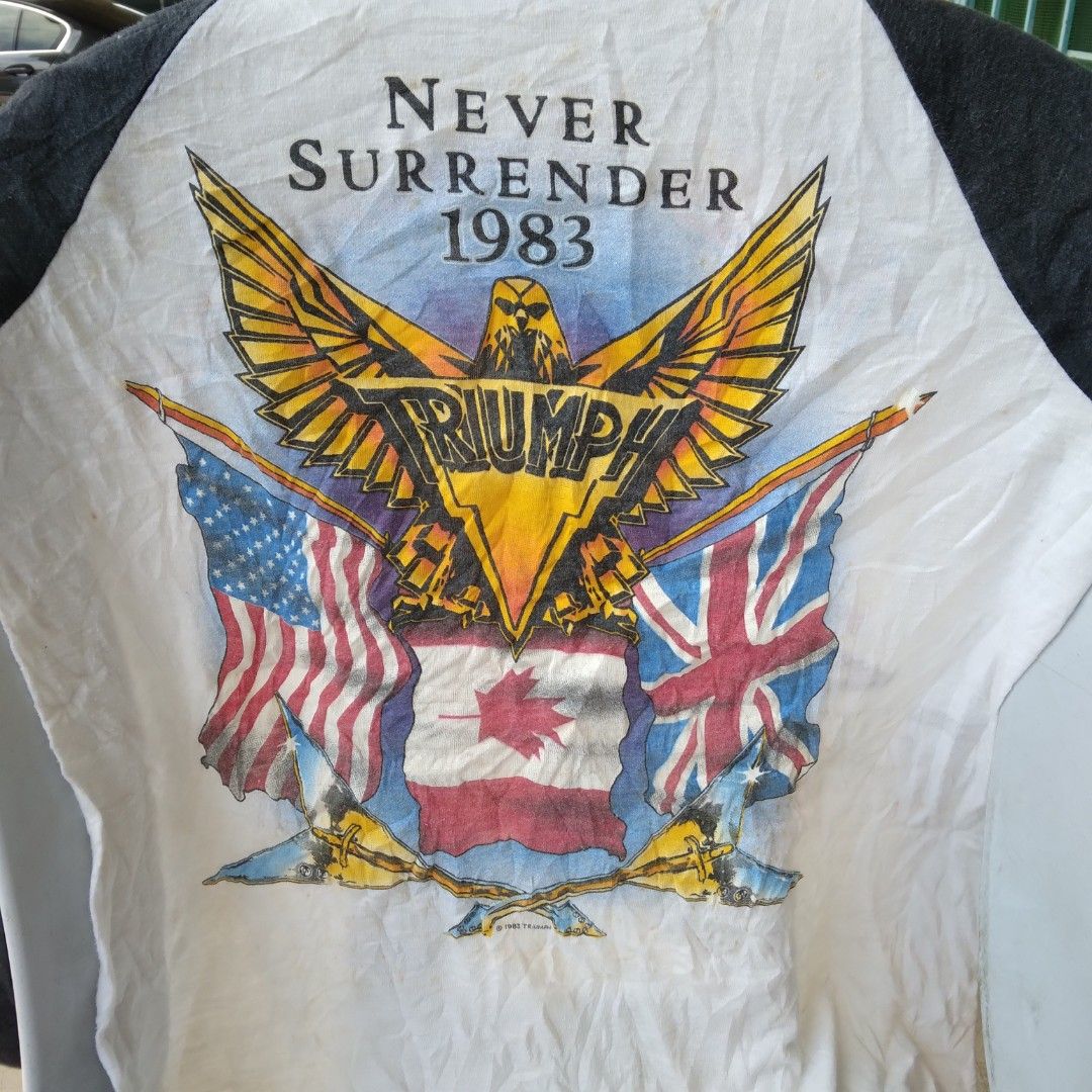 Vintage Triumph band 3q 1983, Men's Fashion, Tops & Sets, Tshirts ...