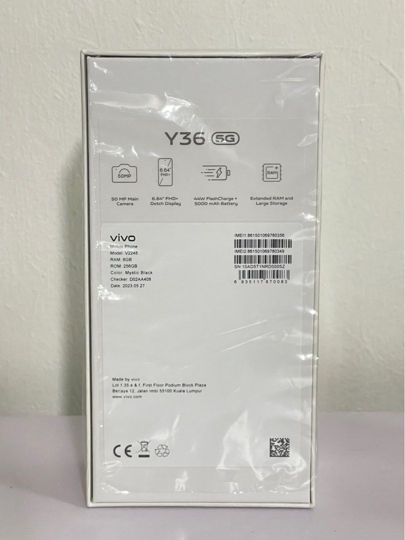 Vivo Y36 5G 8GB RAM/256GB ROM Mystic Black, Mobile Phones & Gadgets, Mobile Phones, Android ...
