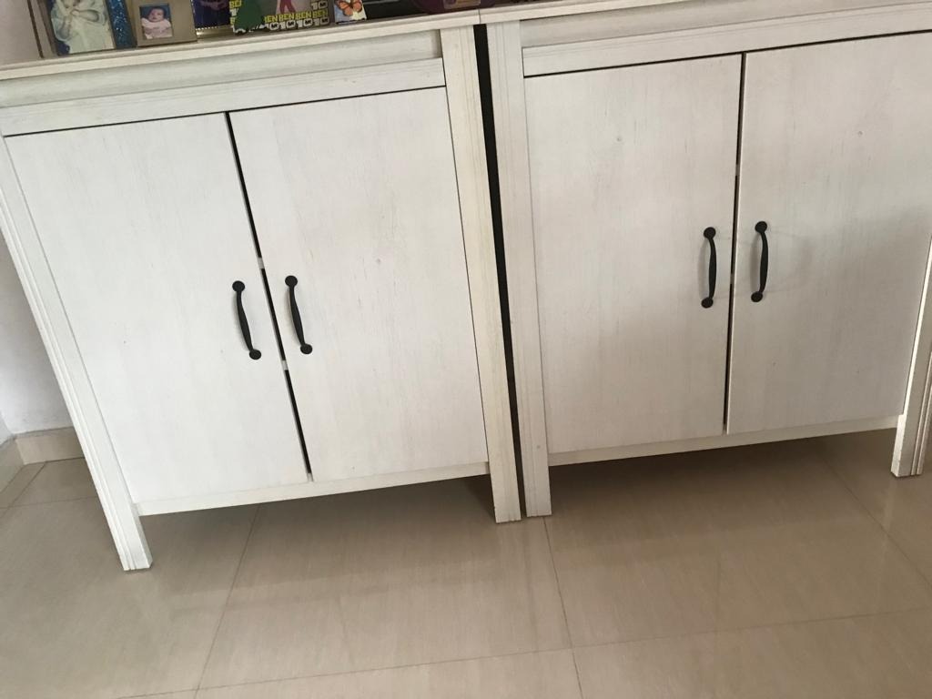 White wooden cabinets (2 nos), Furniture & Home Living, Furniture, Shelves, Cabinets & Racks on ...