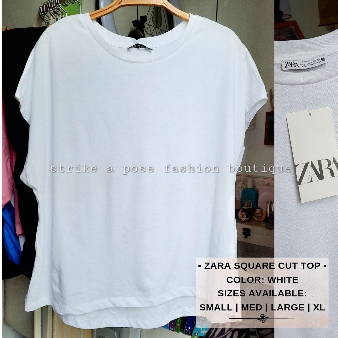 Zara White Square Cut Top, Women's Fashion, Tops, Shirts on Carousell
