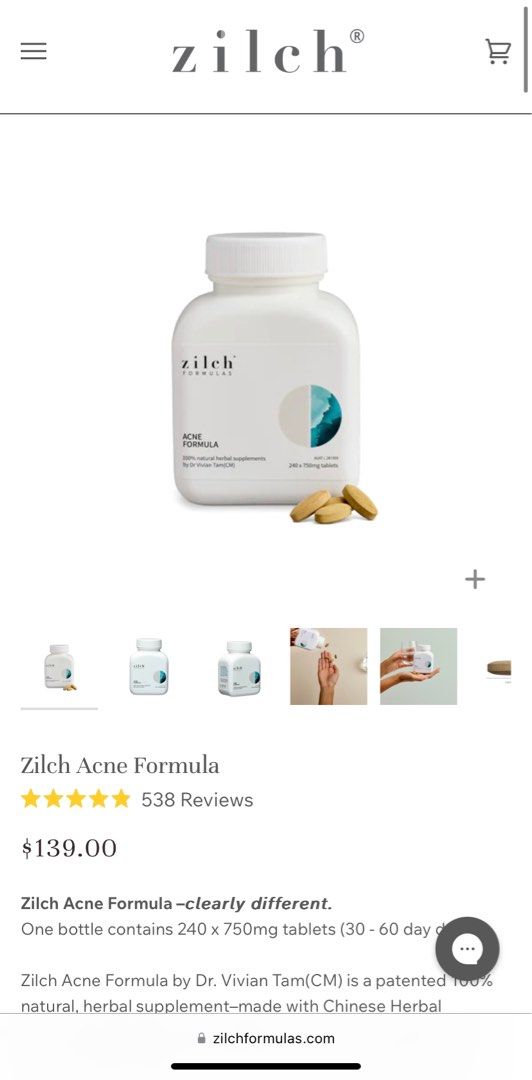 Zilch Acne Formula, Health & Nutrition, Health Supplements, Vitamins ...