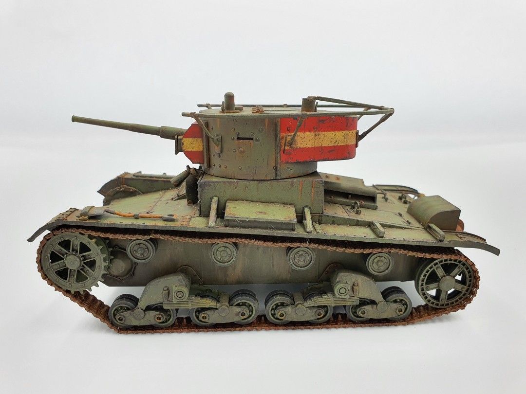 Zvezda Spanish T-26 1/35 assembled model kit, Hobbies & Toys, Toys & Games on Carousell