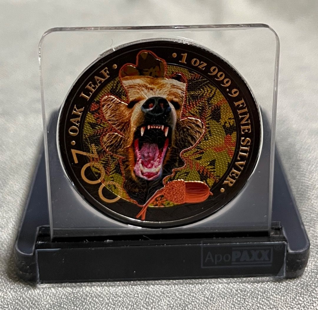 2019 Germania The Oak Leaf Zoo Series Bear 1 Oz Silver Coin 5 Mark ...