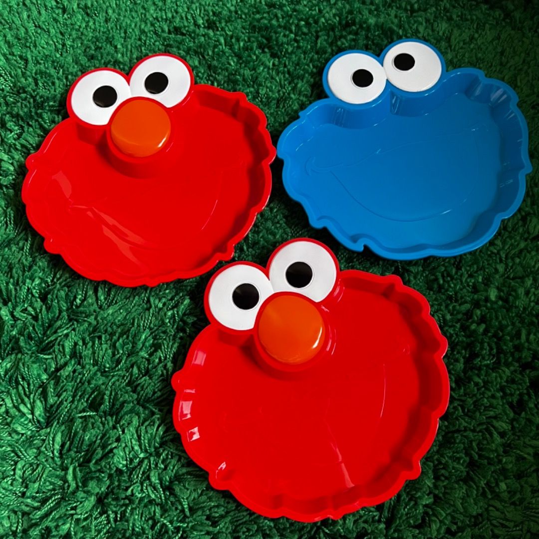 7PCS USS SESAME STREET ELMO & COOKIE MONSTER PLATES KIDS, Furniture ...