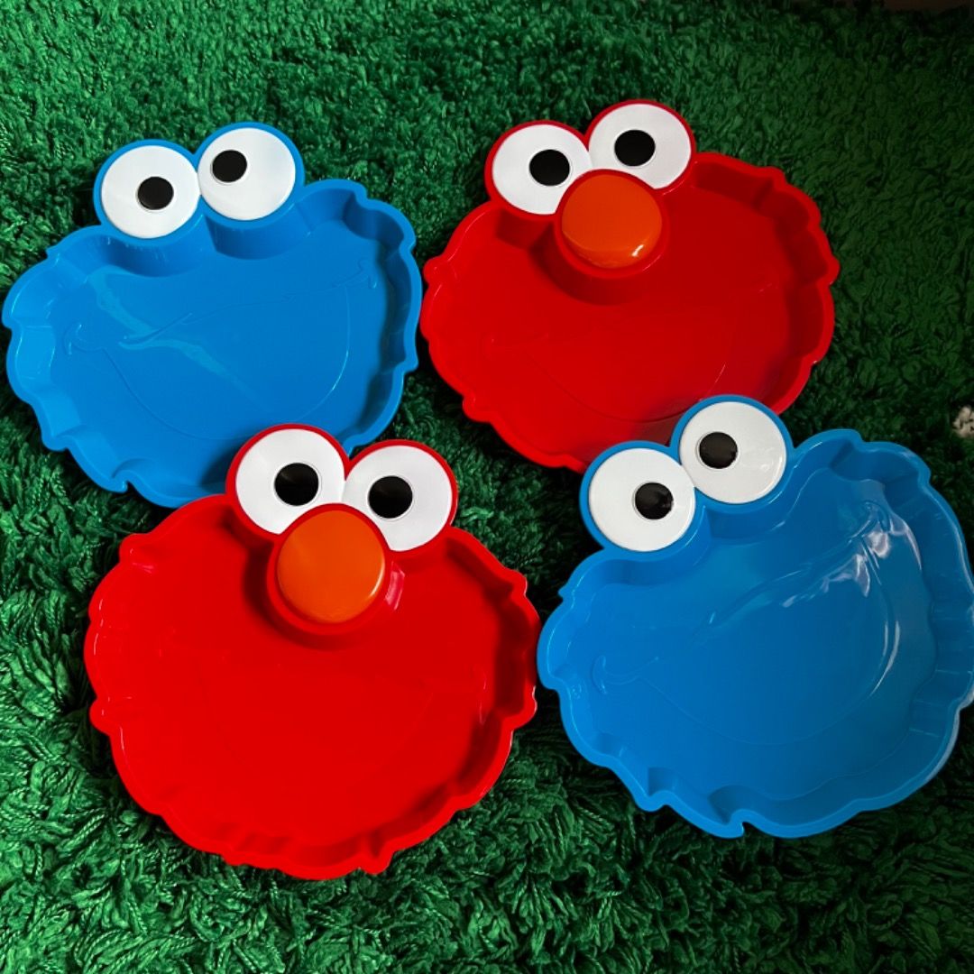 7PCS USS SESAME STREET ELMO & COOKIE MONSTER PLATES KIDS, Furniture ...