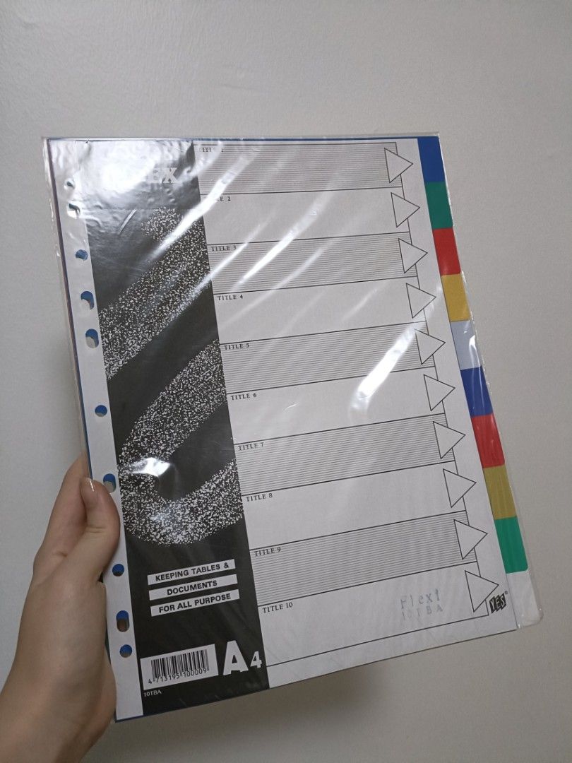 A4 PVC Plastic File Divider - 10 Piece Set, Hobbies & Toys, Stationery ...